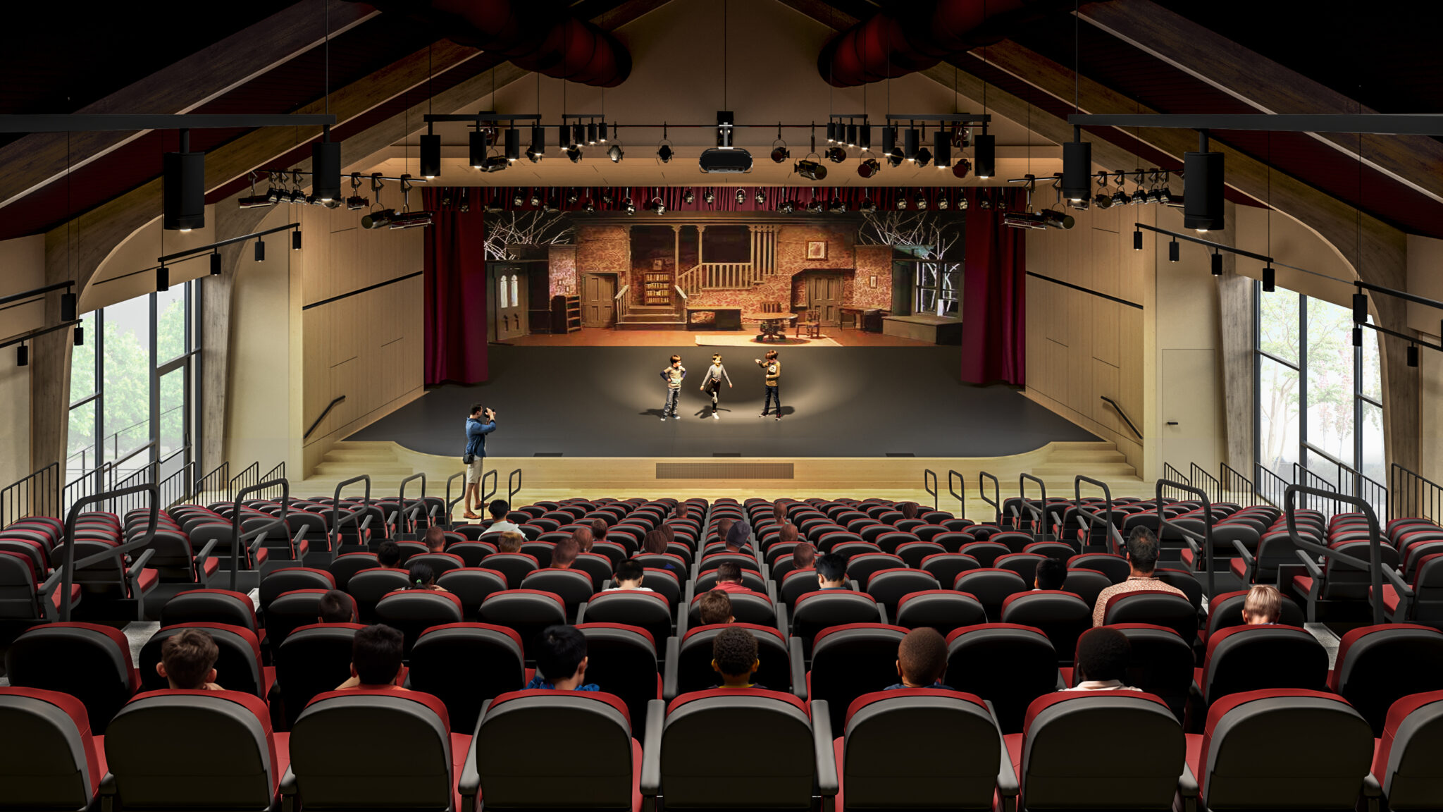 Students Sign Beam for New Performing Arts Center - Indian Mountain School